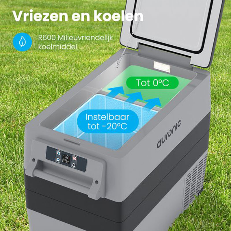 Auronic Compressor Koelbox Elektrisch 12V en 230 volt - Coolbox - Auto - 5 Standen - 49.5L ...